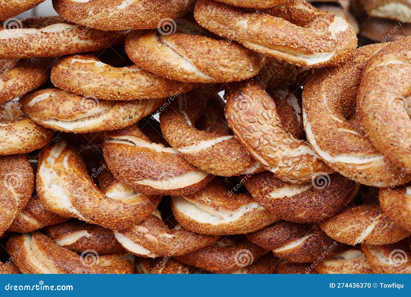 Stack of Many Turkish Bagel Simit Stock Photo - Image of table, board ...