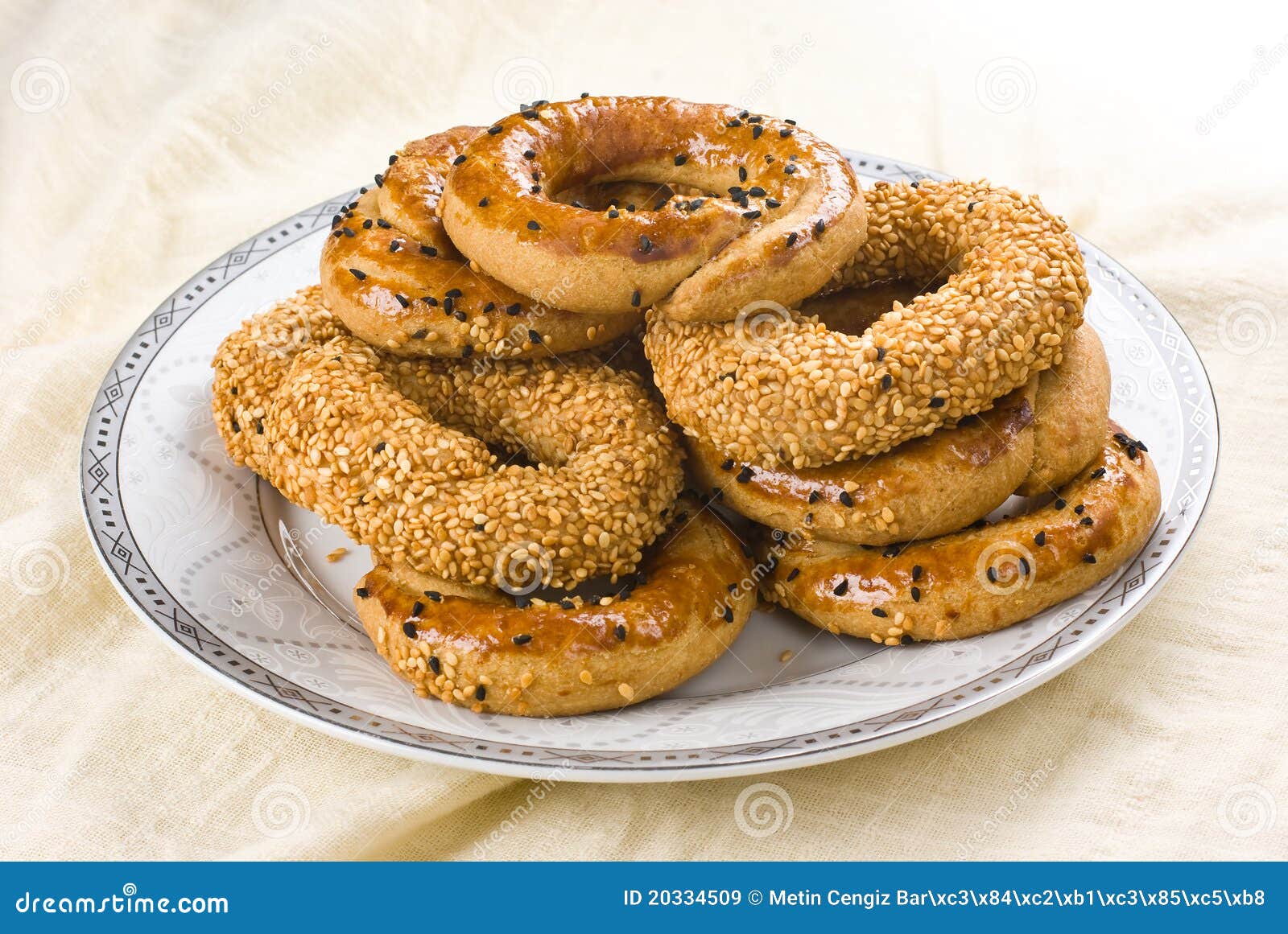 Turkish bagels with sesame stock image. Image of religious - 20334509