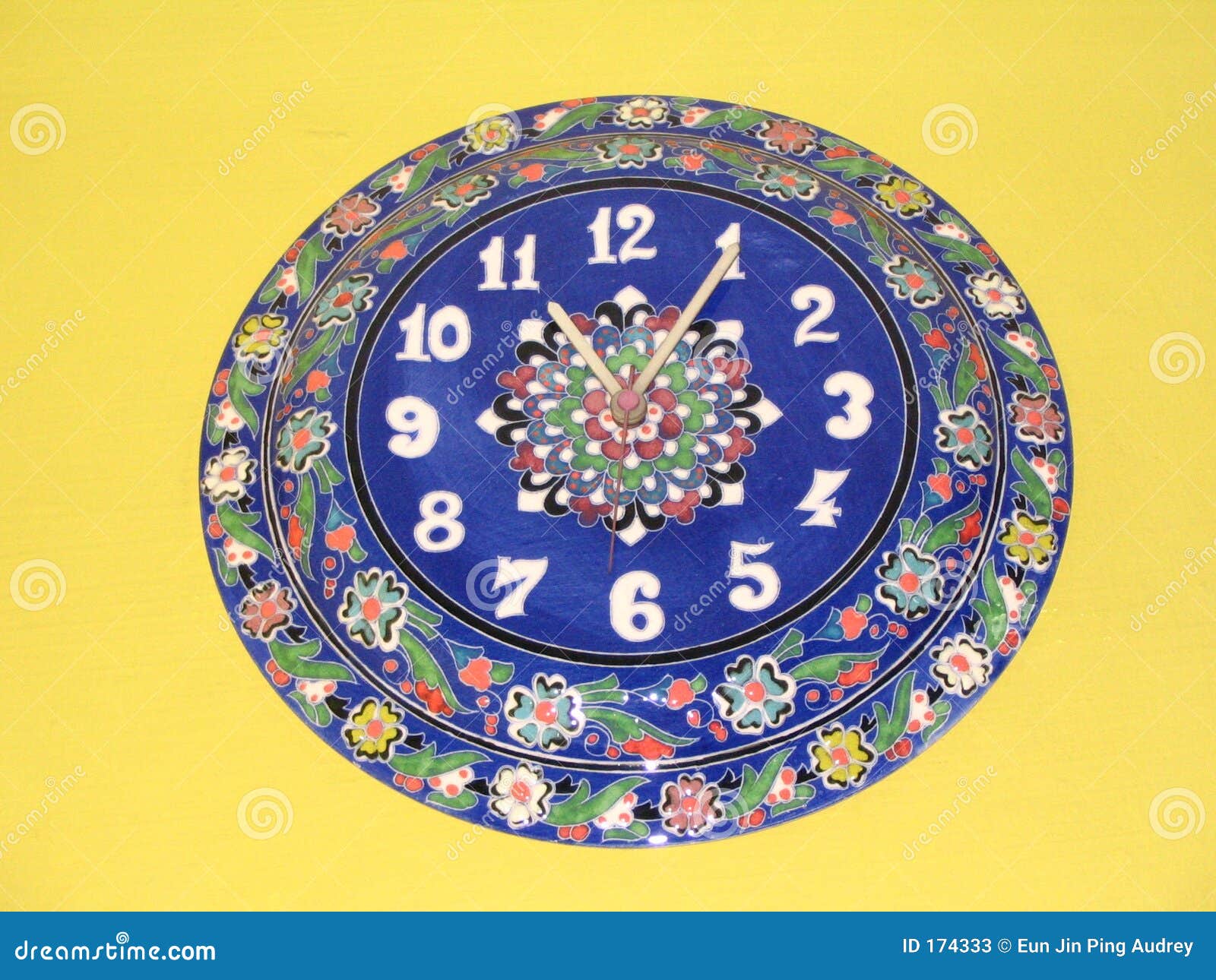 Turkish blue clock stock image. Image of leaves, eleven - 174333