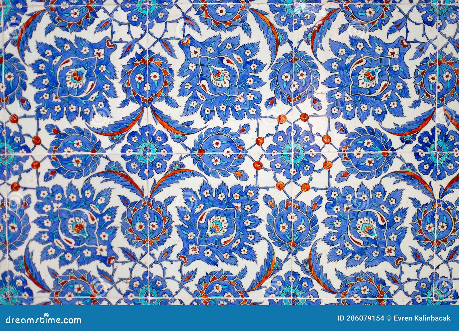 Turkish Blue Tile stock photo. Image of turkey, wall - 206079154