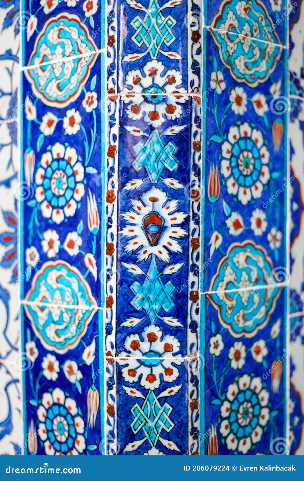 Turkish Blue Tile stock photo. Image of detail, turkish - 206079224