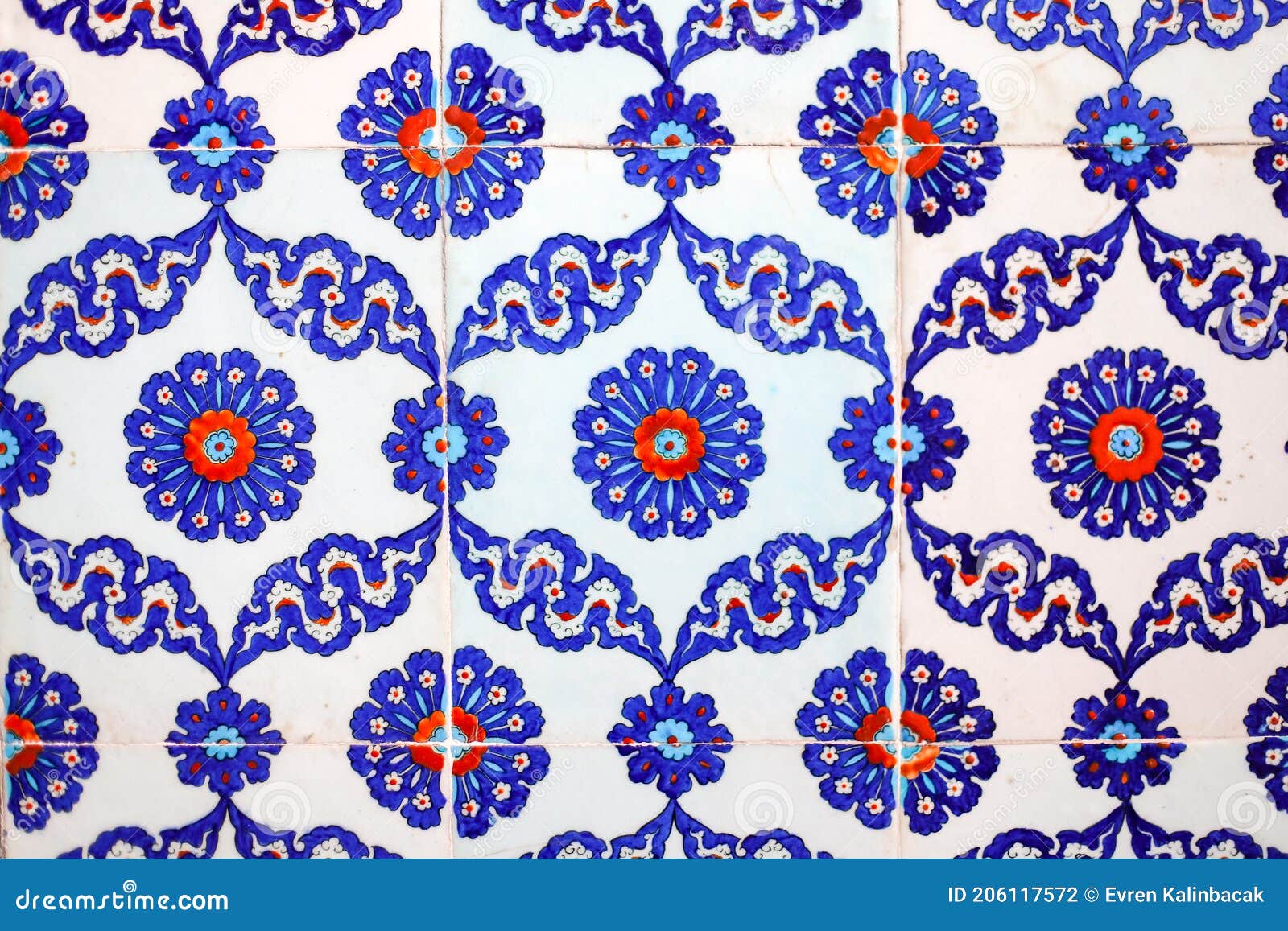 Turkish Blue Tile stock photo. Image of pattern, decorative - 206117572