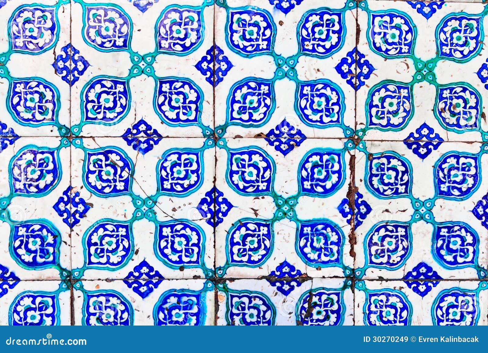 Turkish Blue Tile stock image. Image of turquoise, flower - 30270249