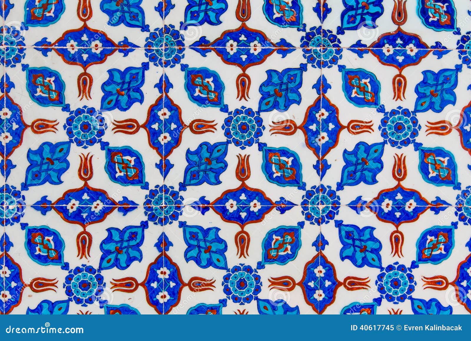 Turkish Blue Tile stock image. Image of turkey, geometric - 40617745