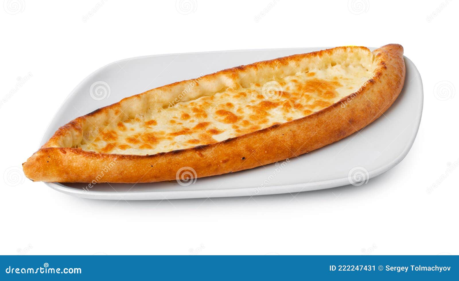 Turkish Boat-shaped Flatbread Pide Isolated on White Stock Image ...