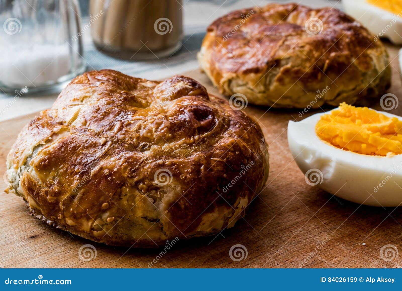 Turkish Borek Boyoz with Egg. Stock Image - Image of closeup, dinner ...