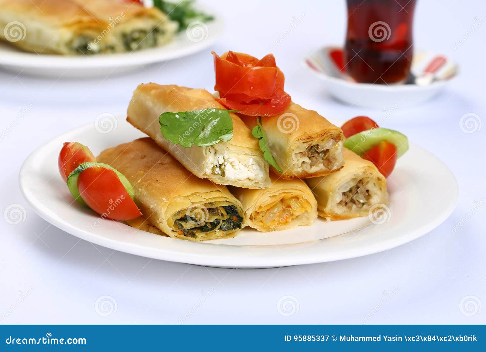 Turkish Borek - Kol Boregi stock image. Image of crunchy - 95885337