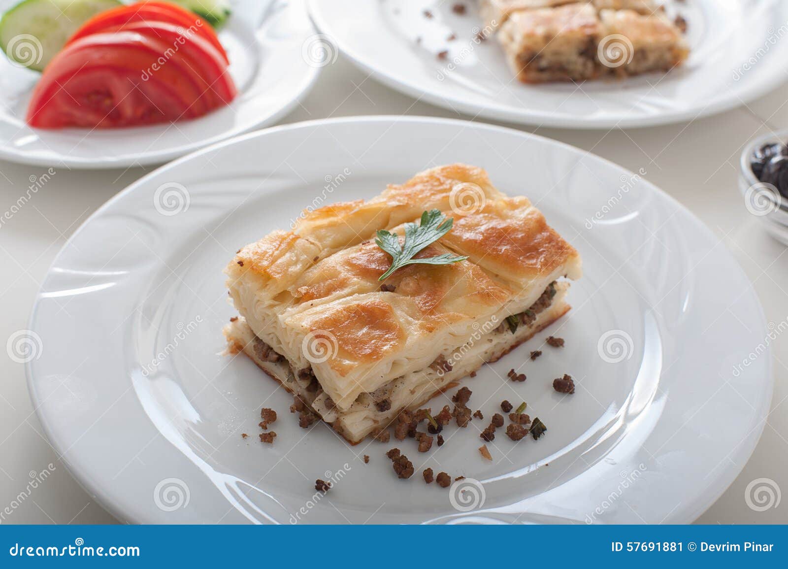 Turkish Borek - Su Boregi on Breakfast Table Stock Image - Image of ...