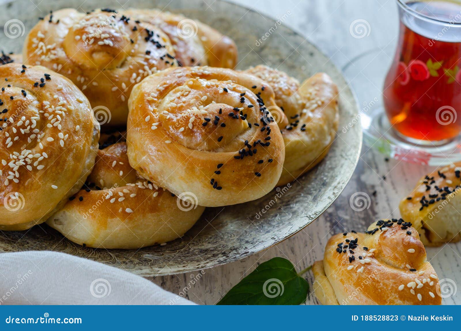 Turkish borek on the table stock image. Image of gourmet - 188528823
