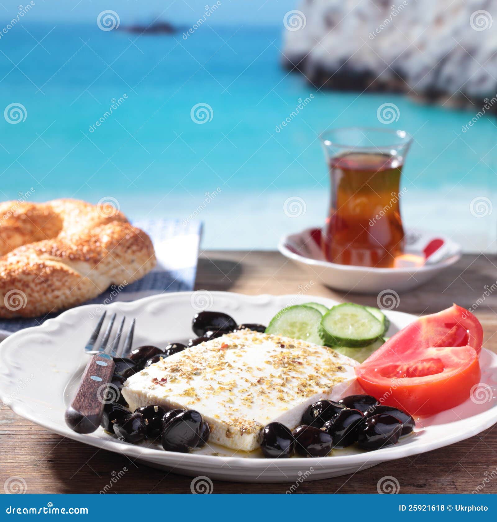 Turkish Breakfast Against a Beach Stock Photo - Image of rustic, meal ...