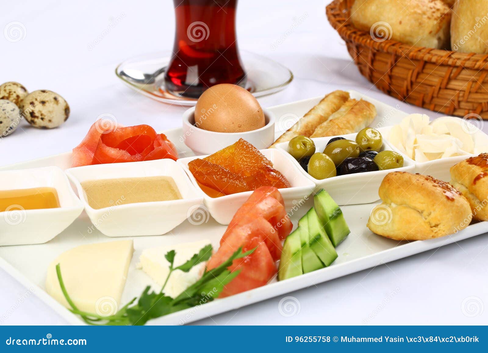 Turkish Breakfast Plate stock photo. Image of cheese - 96255758