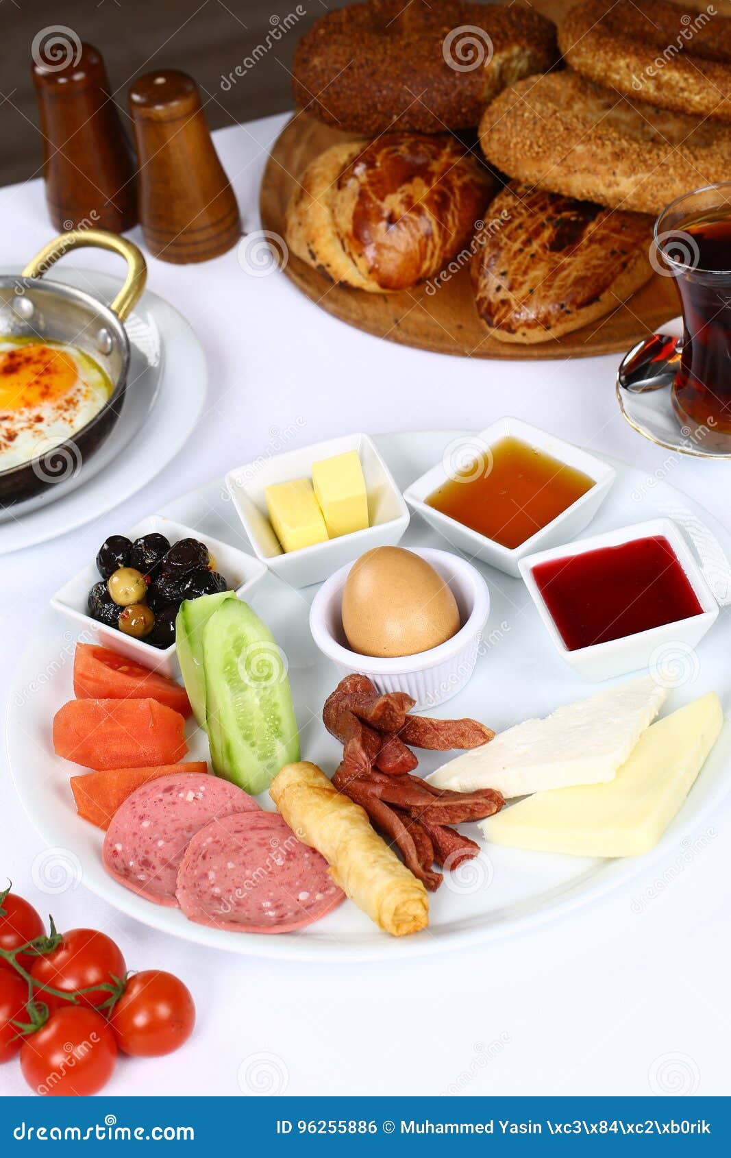Turkish Breakfast Plate stock photo. Image of food, glass - 96255886