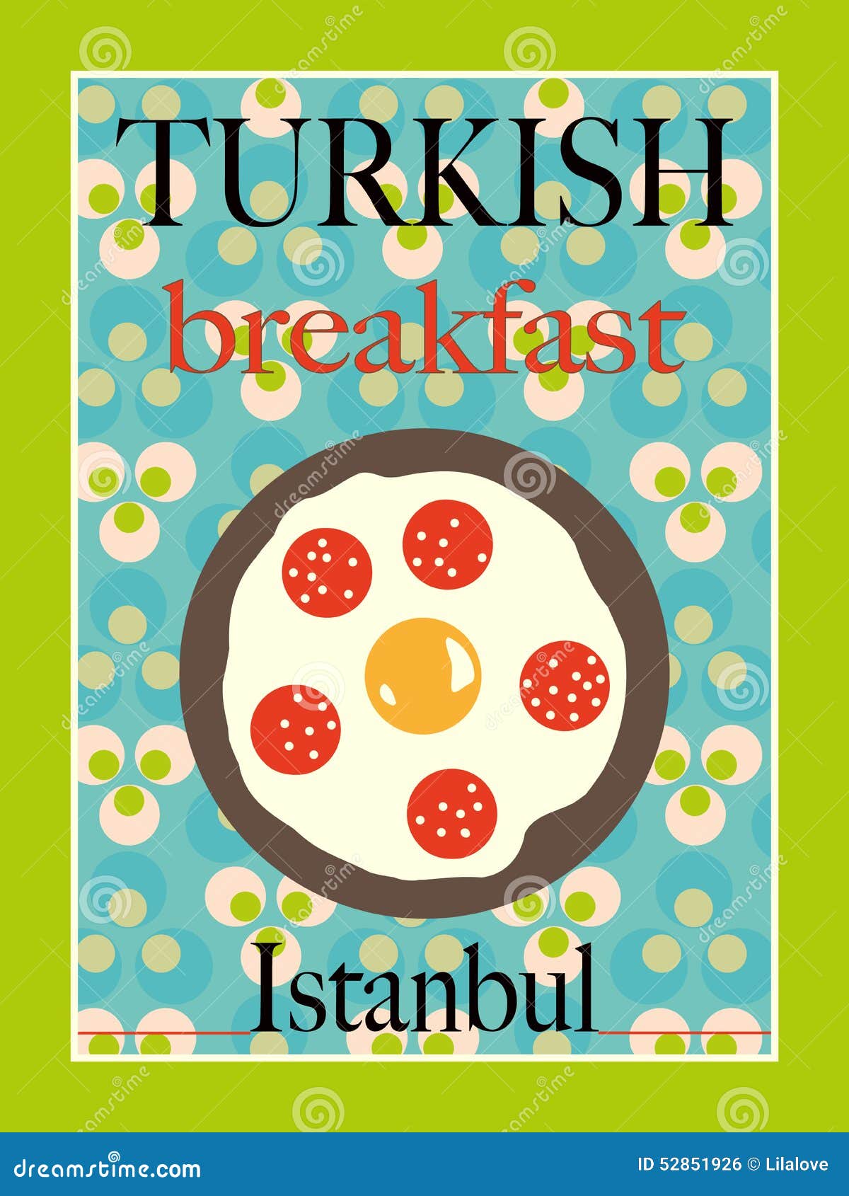 Turkish Breakfast stock vector. Illustration of ornament - 52851926