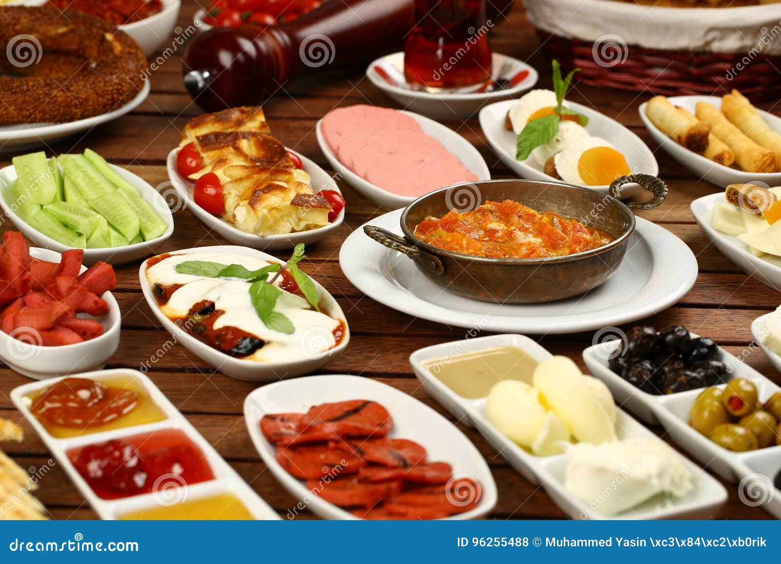 Turkish Breakfast Table stock photo. Image of dining - 96255488