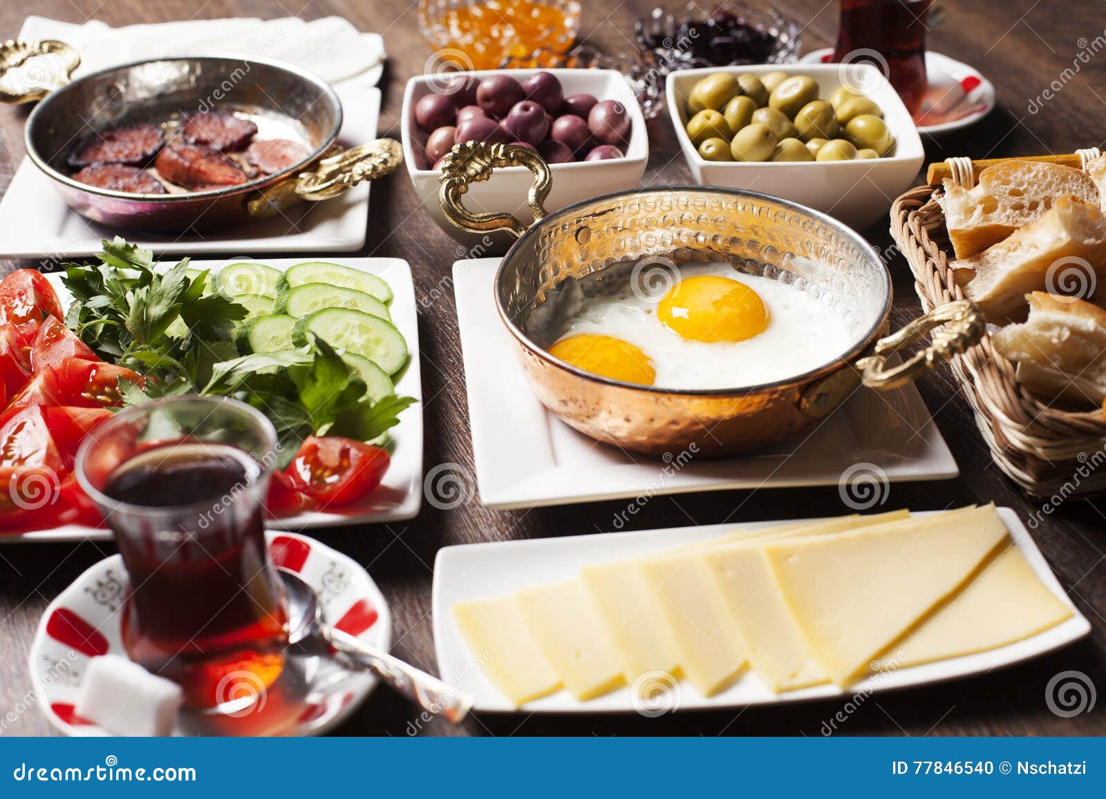 Turkish breakfast stock photo. Image of breakfast, cook - 77846540
