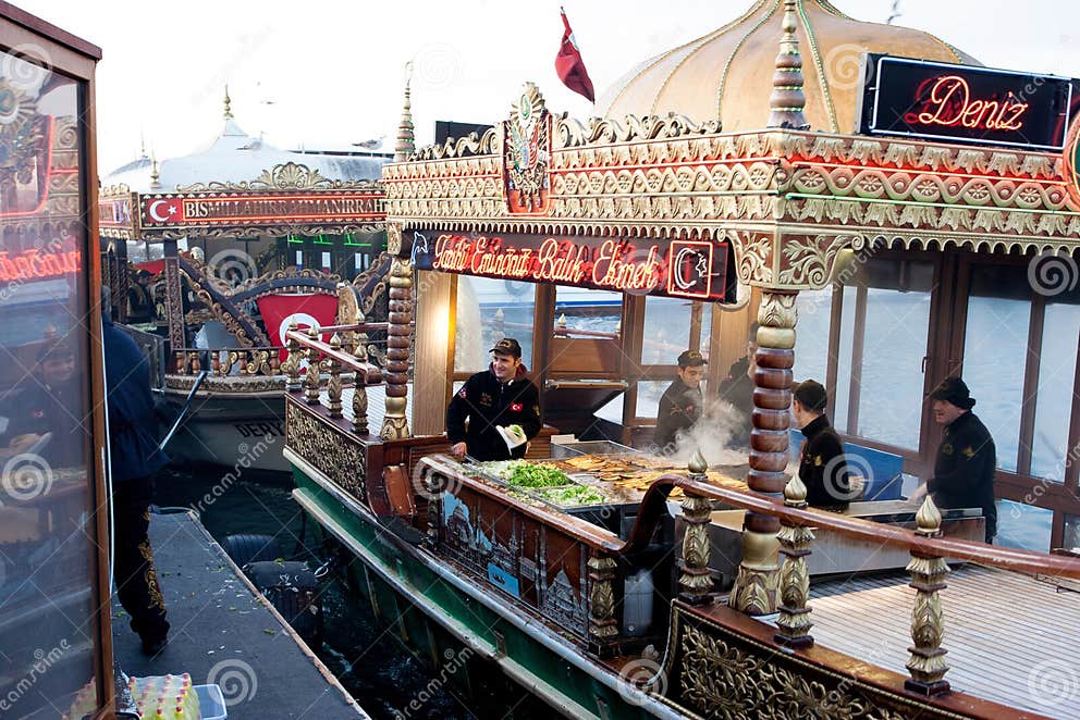 Turkish Buffet with Fish Sandwiches Editorial Photography - Image of ...