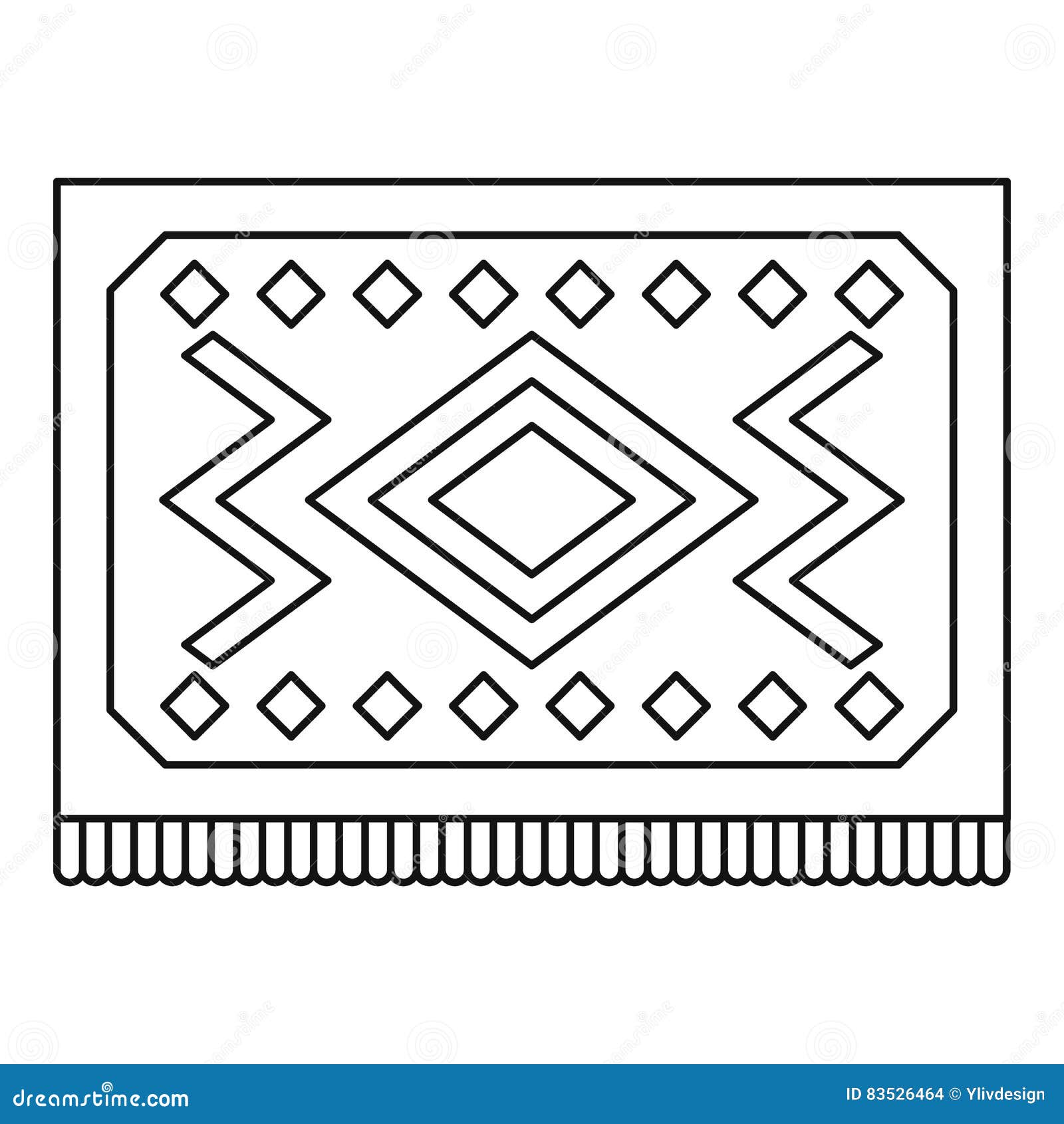 Turkish Carpet with Geometric Pattern Icon Stock Vector - Illustration ...