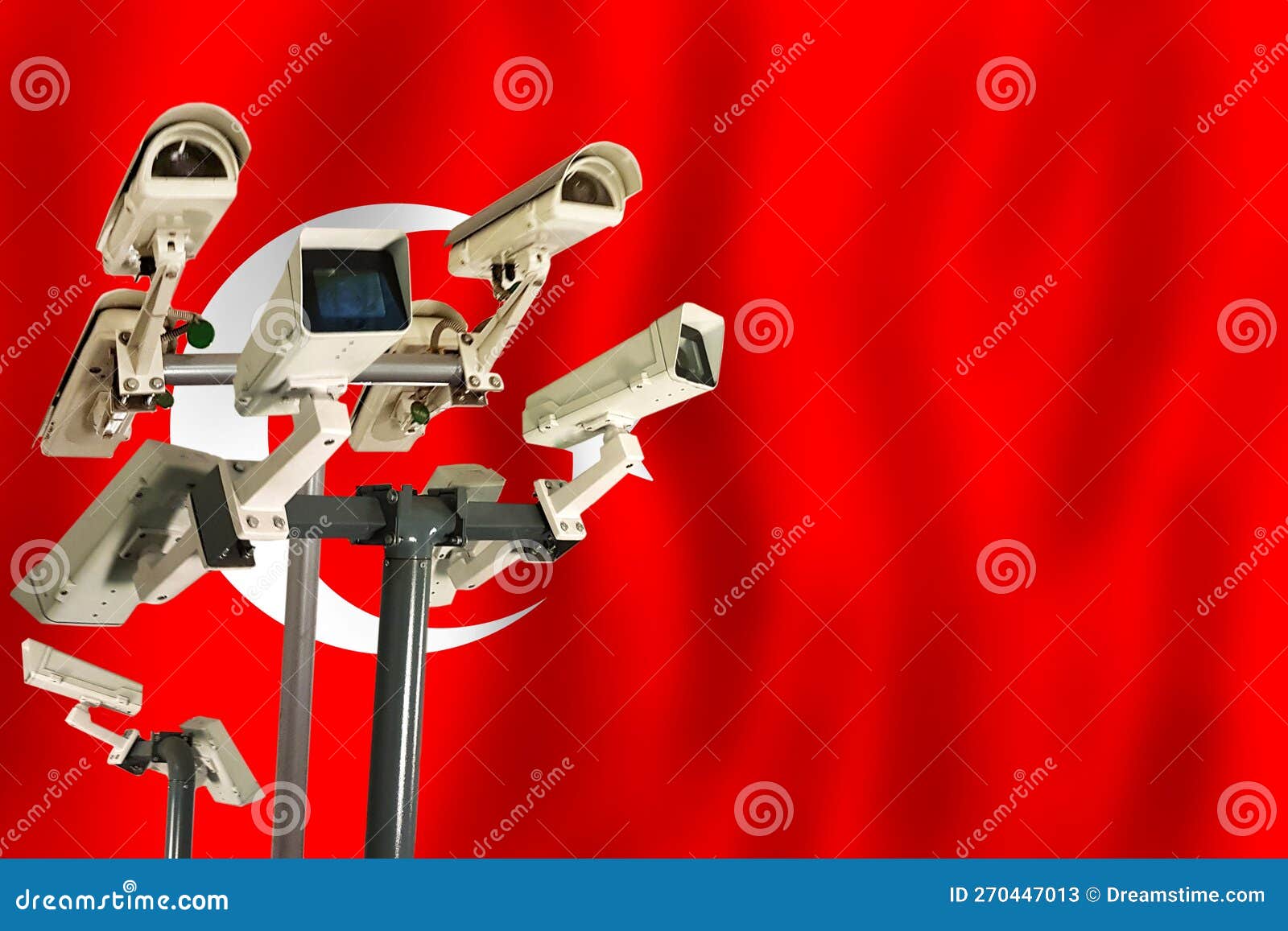 Turkish CCTV Camera on the Flag of Turkey Surveillance, Security ...