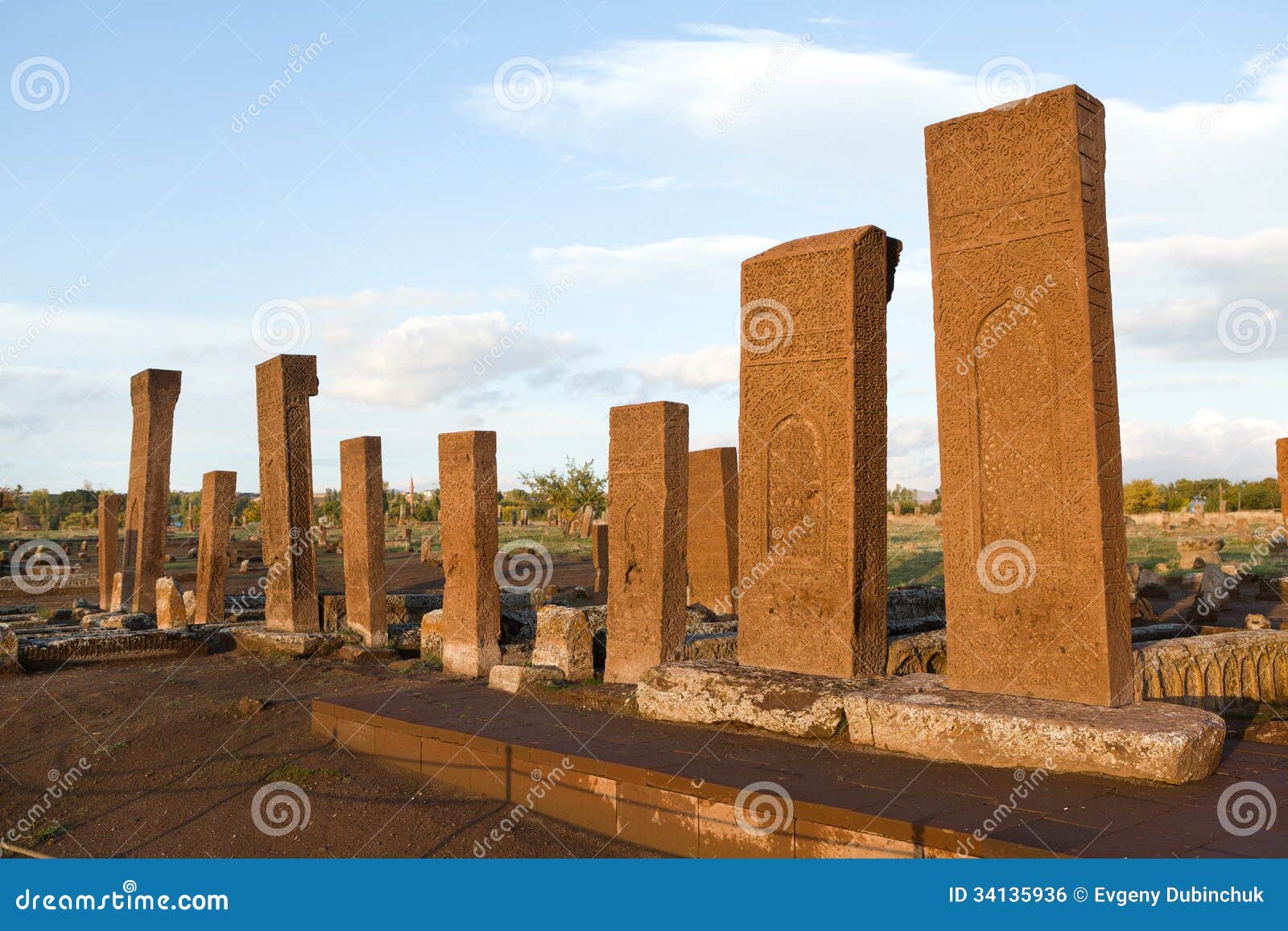 Turkish cemetery in Ahlat stock photo. Image of culture - 34135936