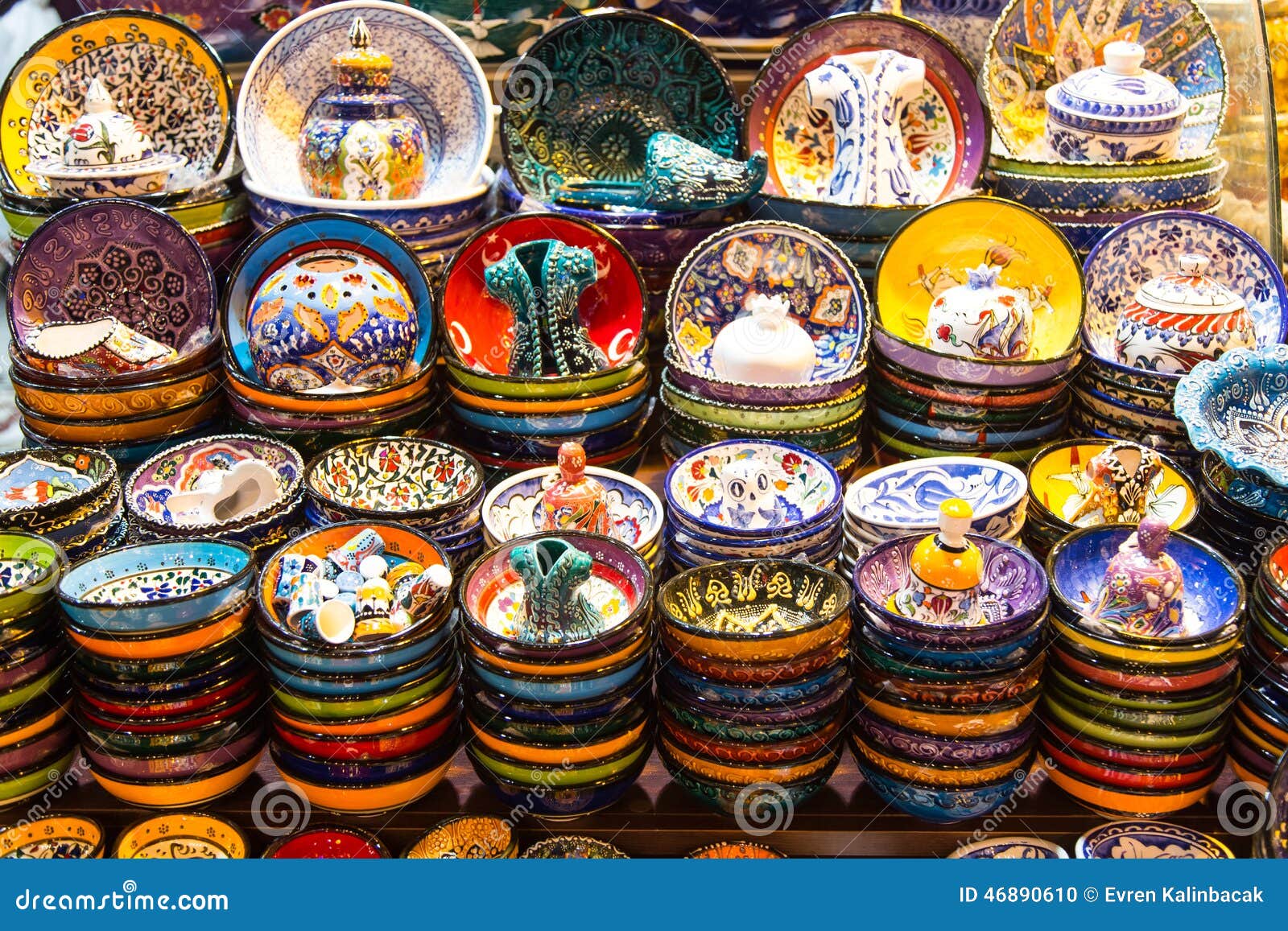 Turkish Ceramic Plates stock photo. Image of pottery - 46890610