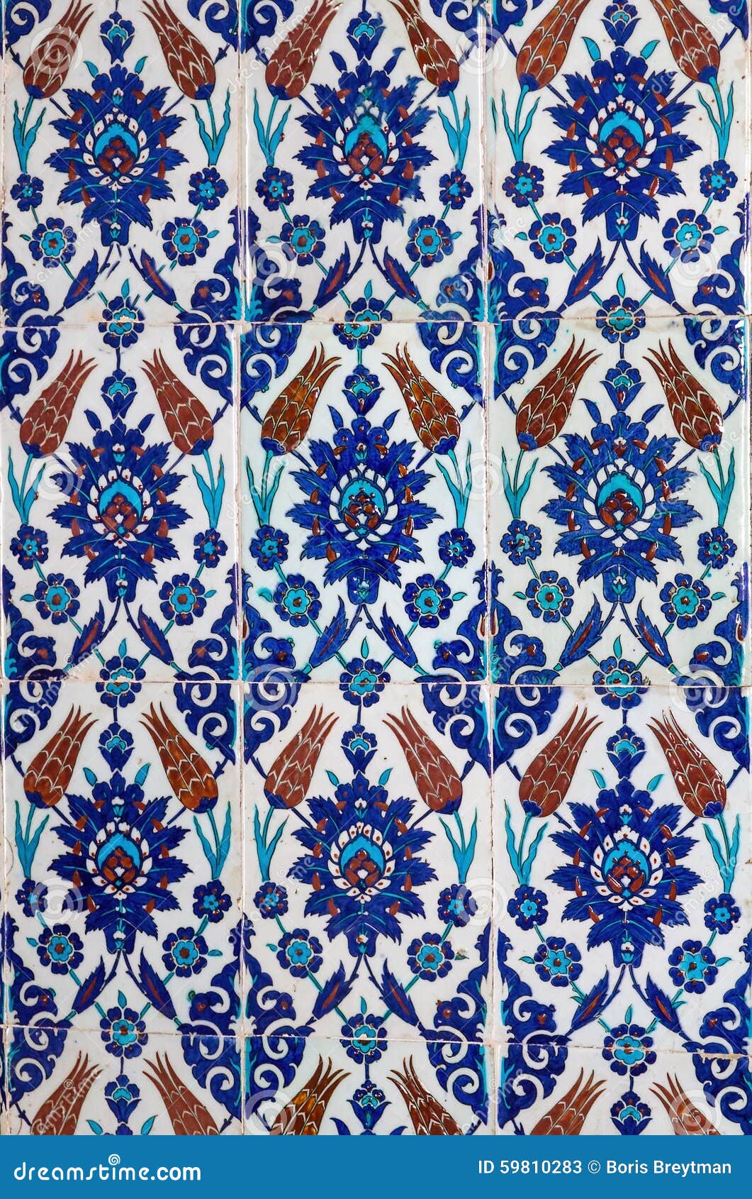 Turkish Ceramic Tiles, Istanbul Stock Image - Image of patterns, east ...