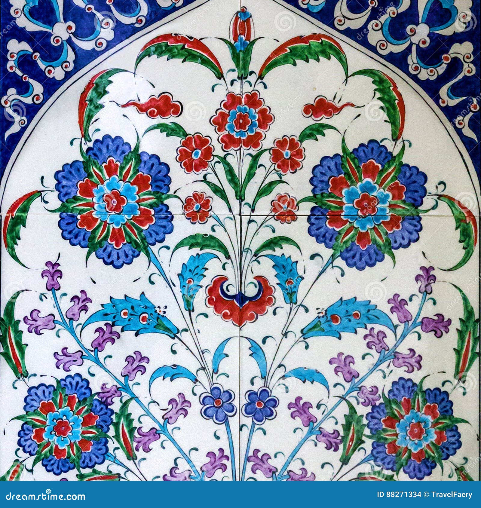 Turkish Ceramic Tiles Oriental Pattern Stock Photo - Image of frame ...