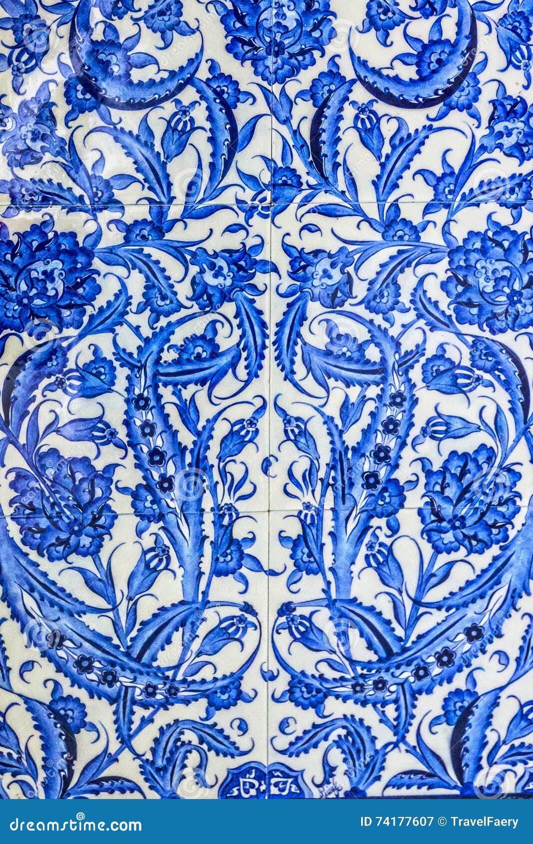 Turkish Ceramic Tiles Oriental Pattern Stock Image - Image of flower ...