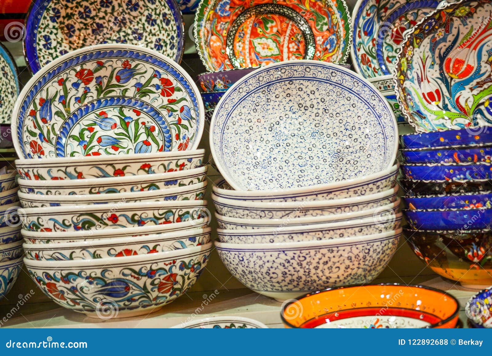 Turkish ceramics stock photo. Image of plate, grand - 122892688