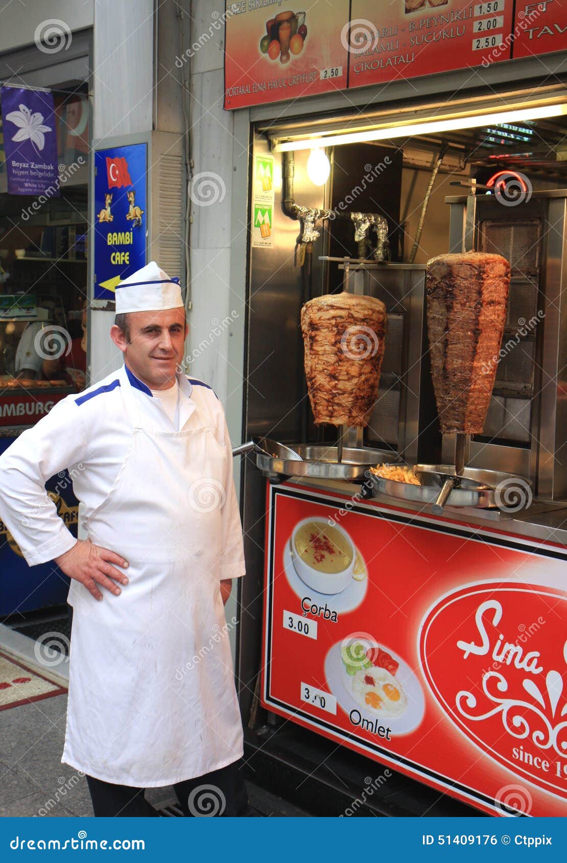 Turkish Chef Posing with His Doner Kebabs Editorial Photo - Image of ...