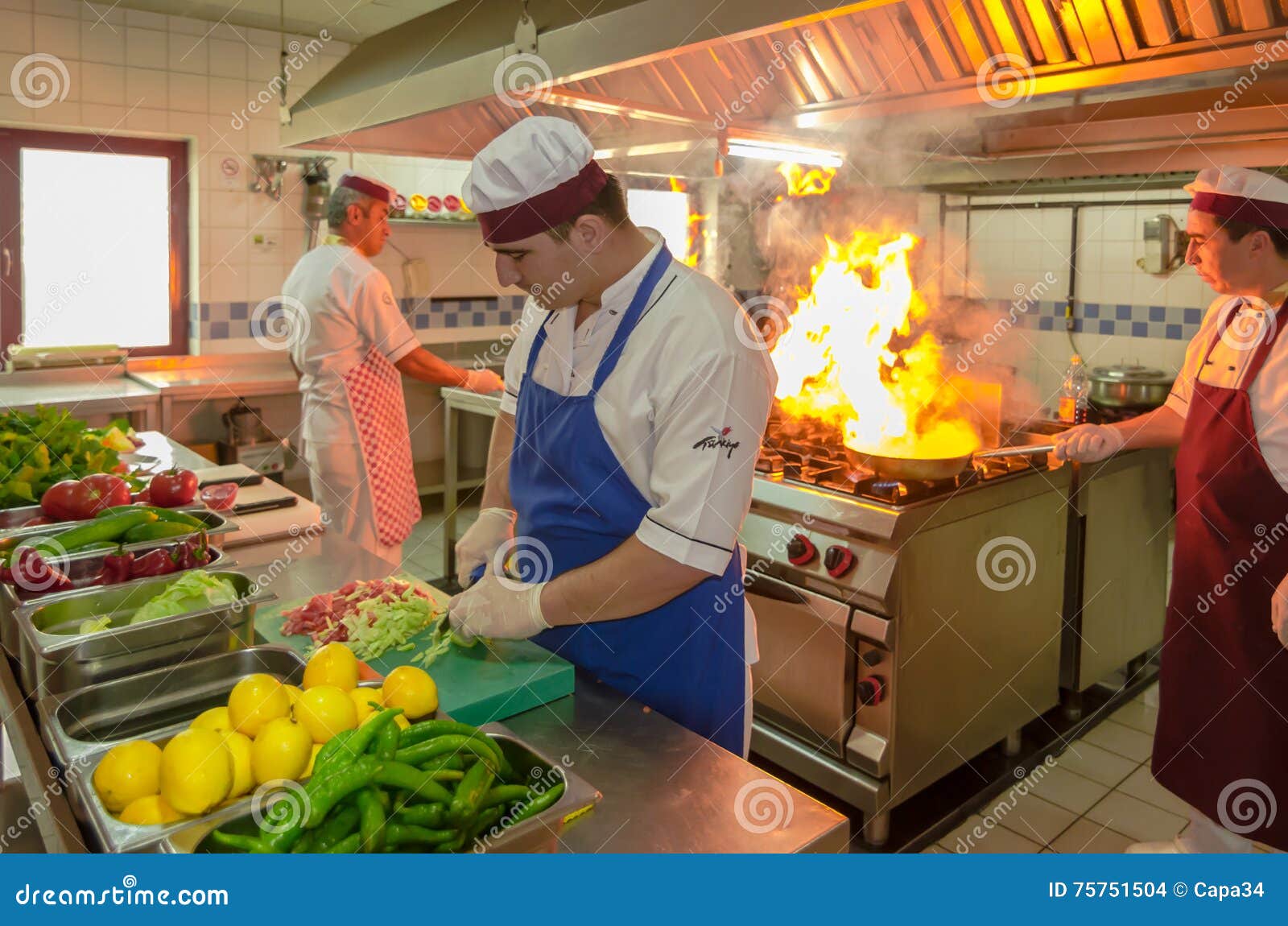 Turkish Chefs Preparing Turkish Meal Editorial Stock Image - Image of ...