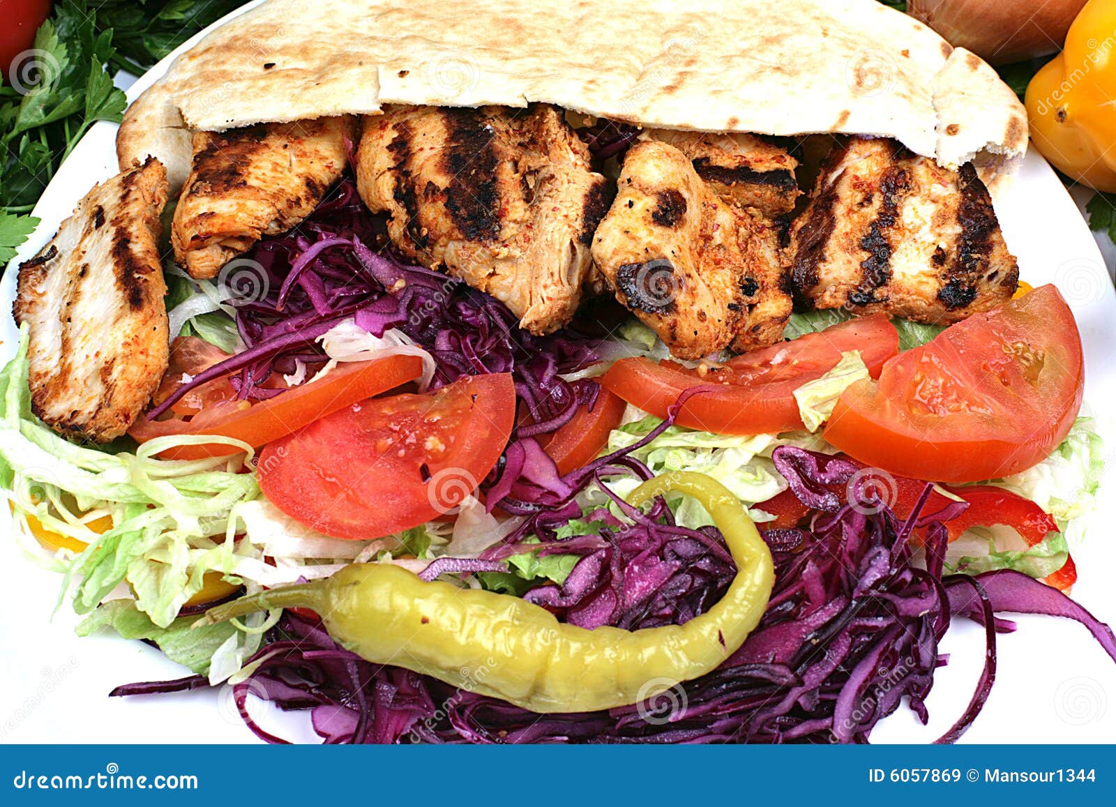 Turkish Chicken kebab stock image. Image of skewer, kebab - 6057869