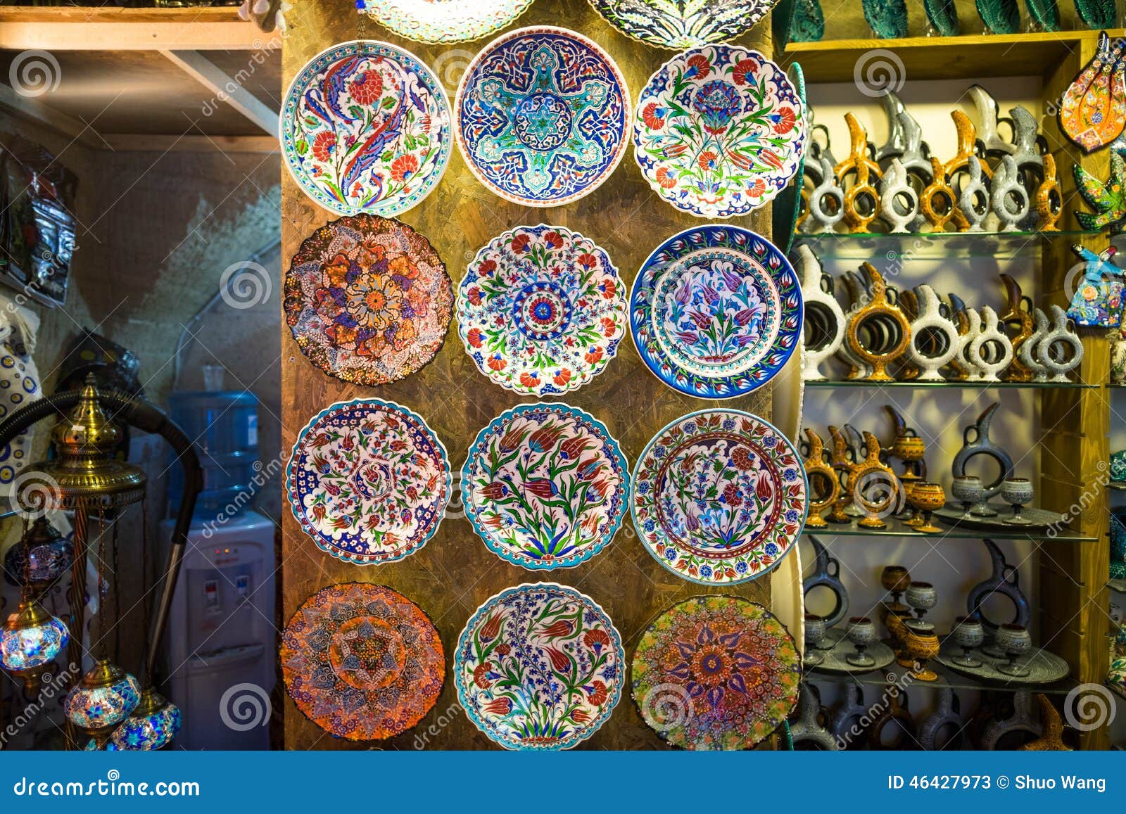 Turkish Chinaware in Grand Bazaar Stock Image - Image of gift ...