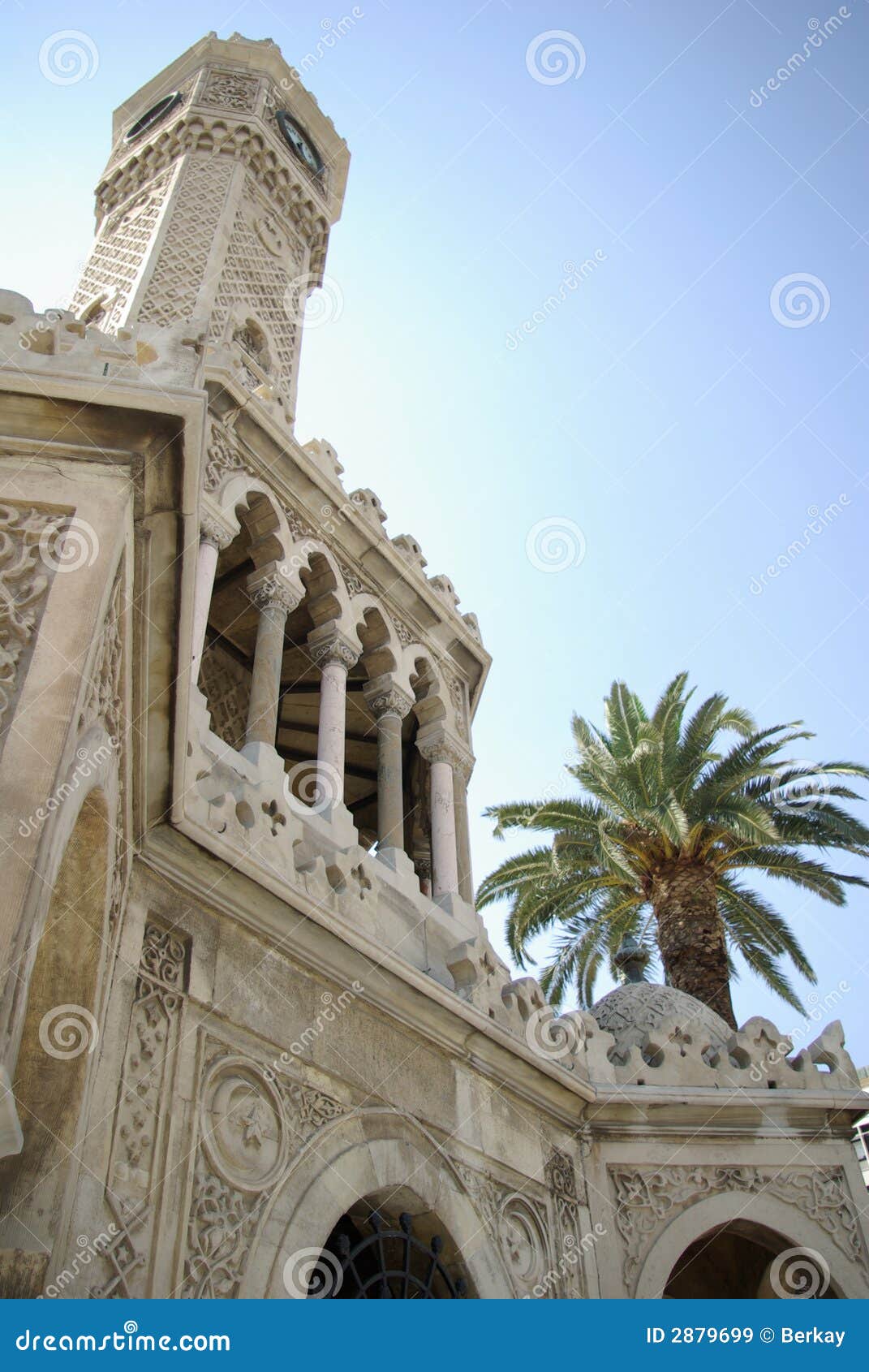 Turkish Clock Tower stock image. Image of clock, palm - 2879699