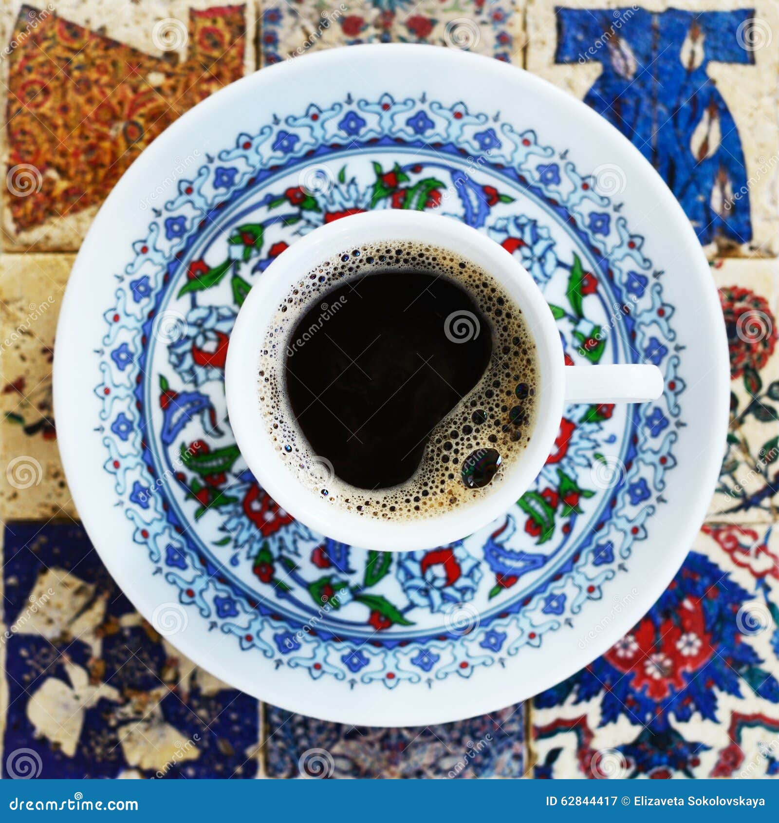 Turkish Coffee on Ceramic Tiles Stock Image - Image of black, fresh ...