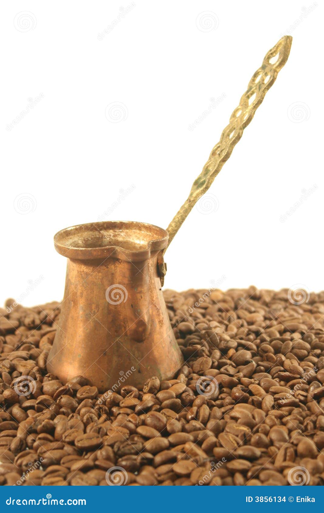 Turkish Coffee Cezve or Ibrik Stock Photo - Image of container, white ...