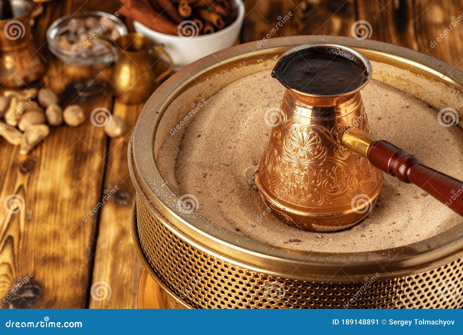 Turkish Coffee Making Process On Campfire Royalty-Free Stock Image ...