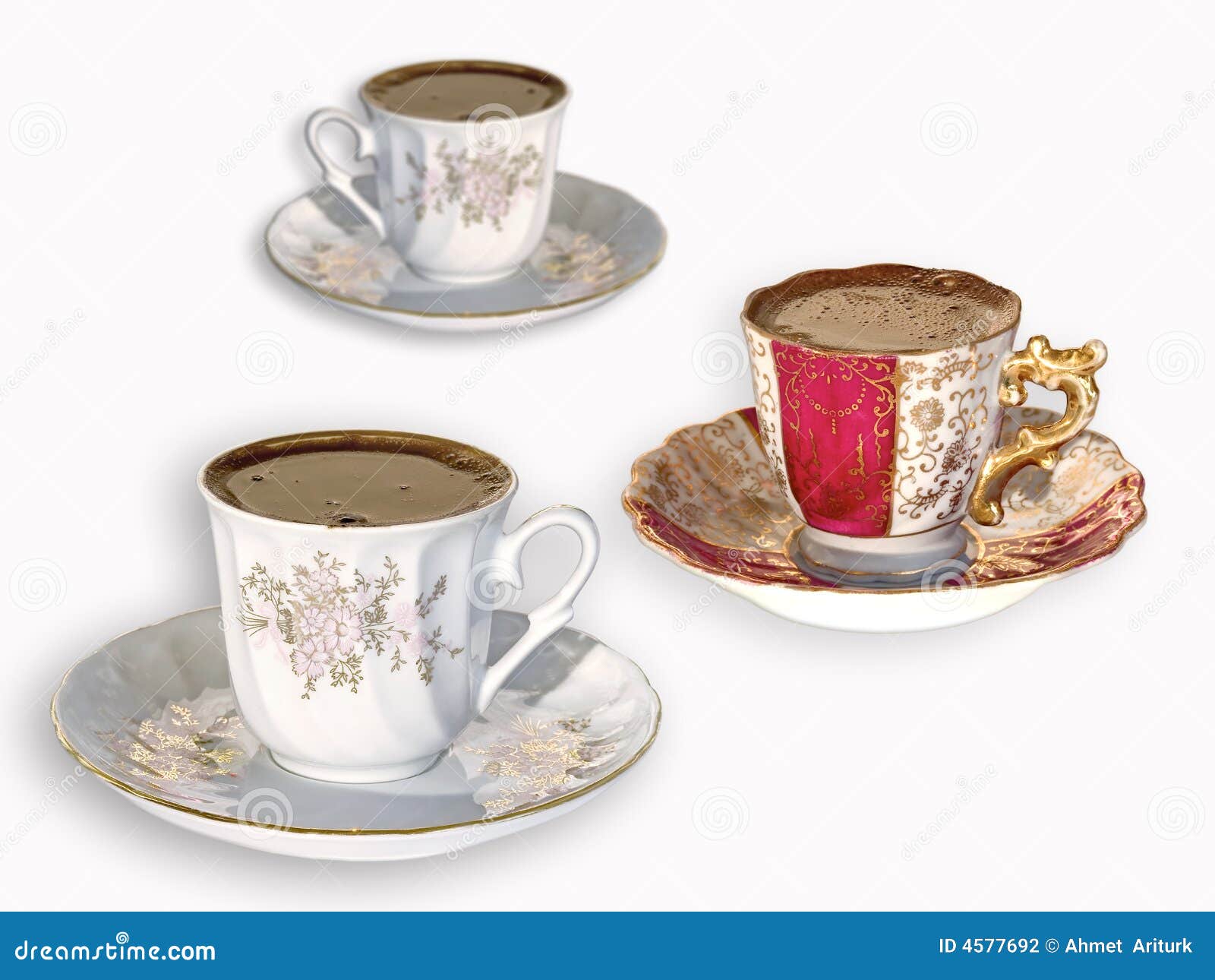 Turkish Coffee Cups on White Stock Photo - Image of eastern, breakfast ...