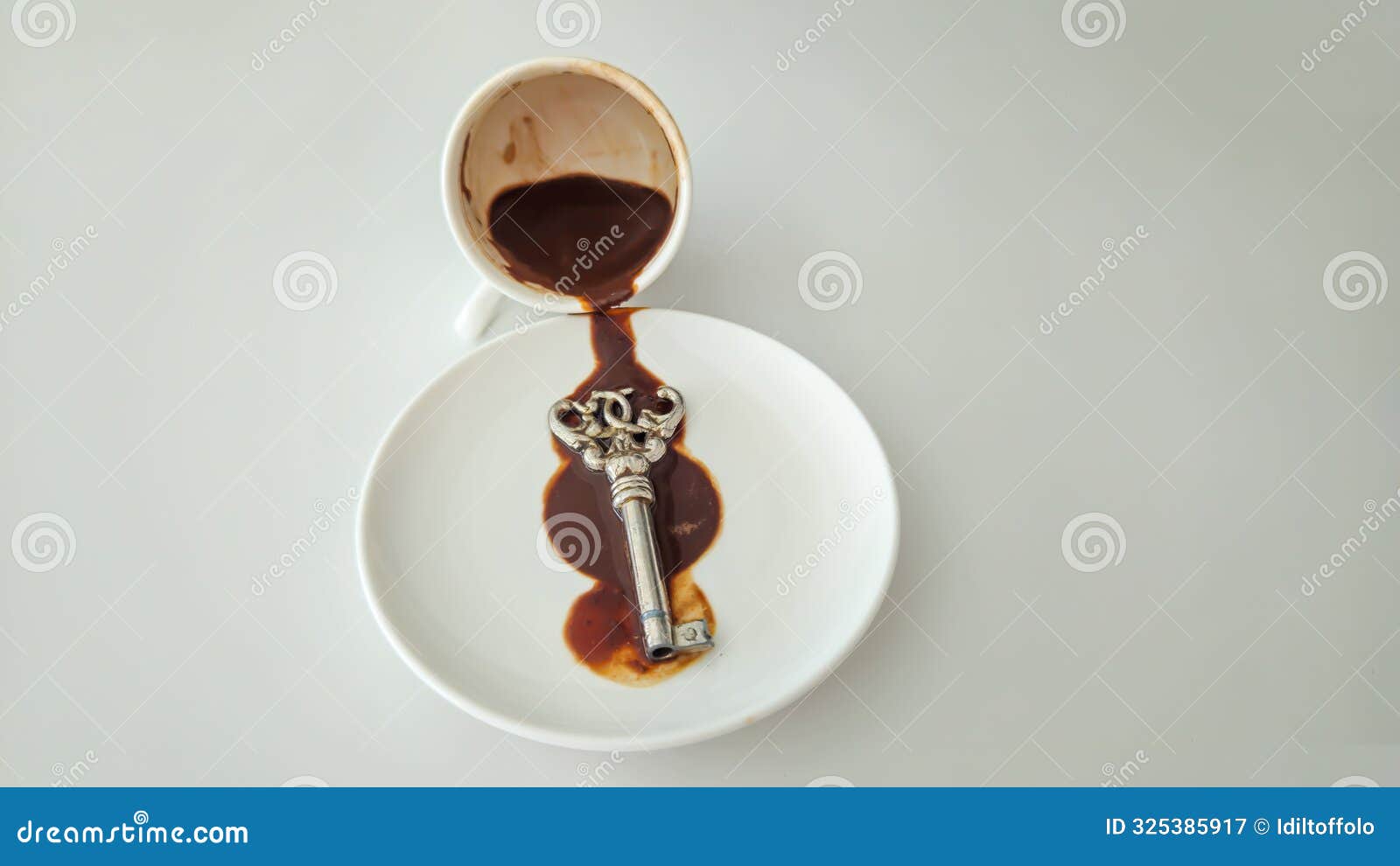 Turkish Coffee and Coffee Fortune Telling Concept with White Isolated ...