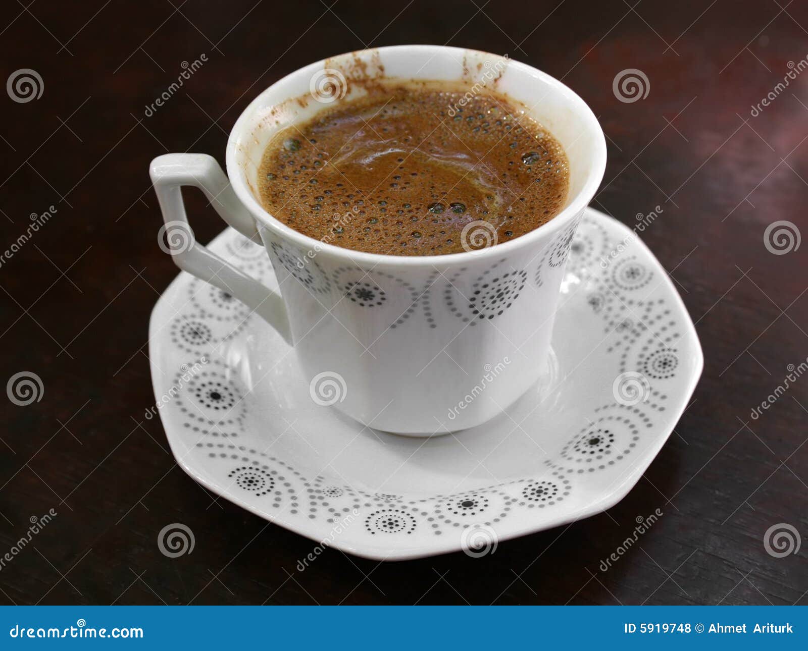 Turkish coffee with froth stock photo. Image of porcelain - 5919748