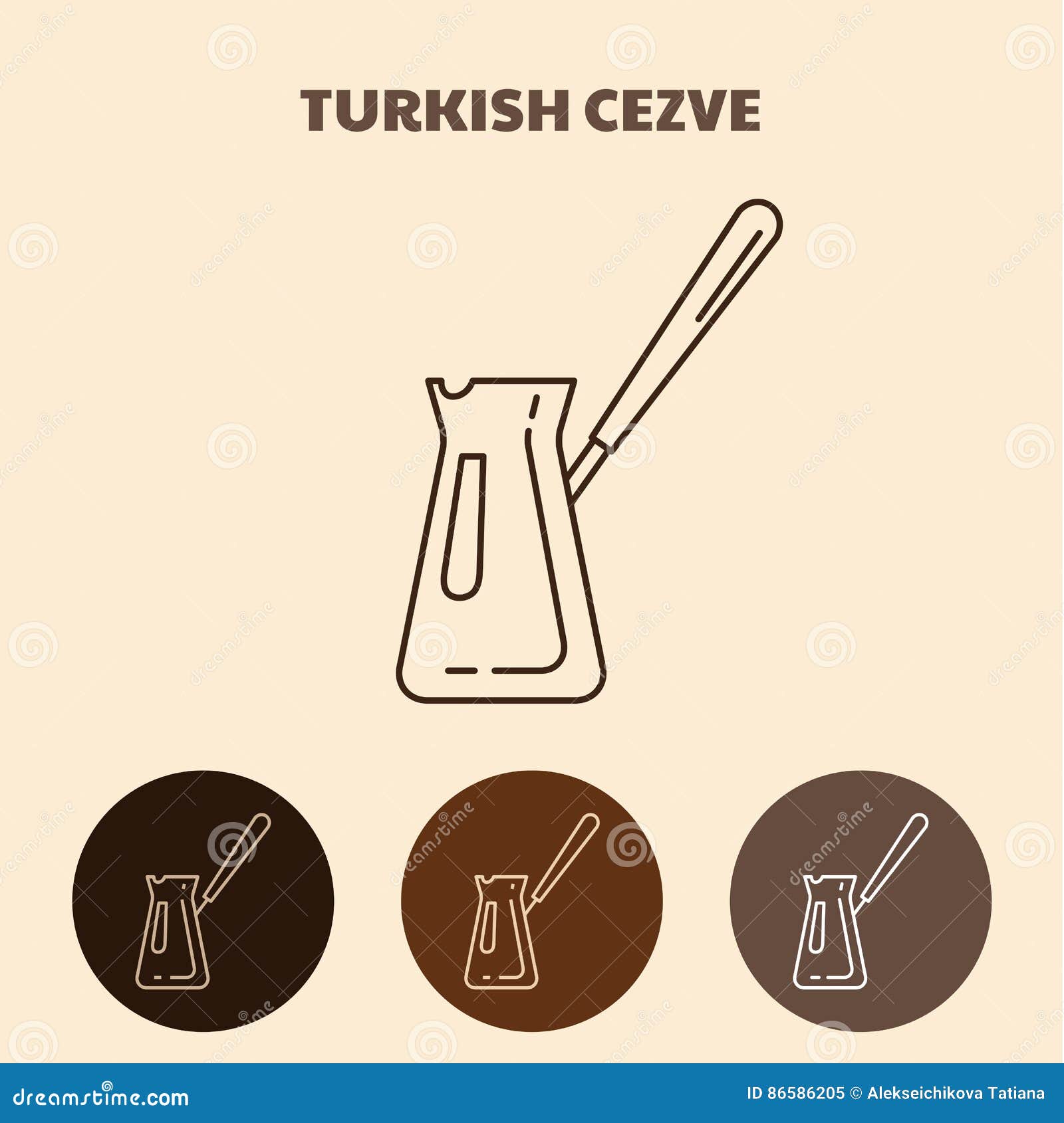 Turkish Coffee Pot. Cezve Icon. Stock Vector - Illustration of ...