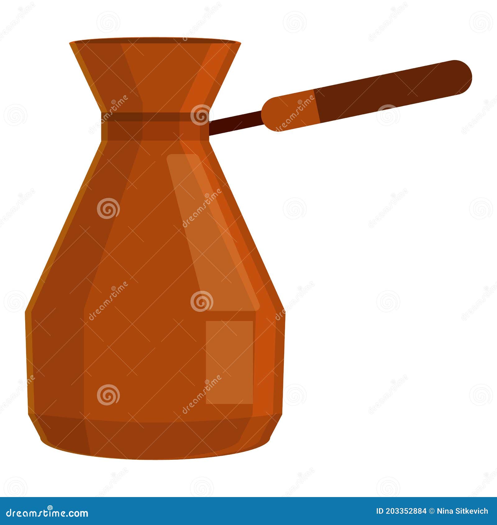 Turkish Coffee Pot Icon, Cartoon Style Stock Vector - Illustration of ...