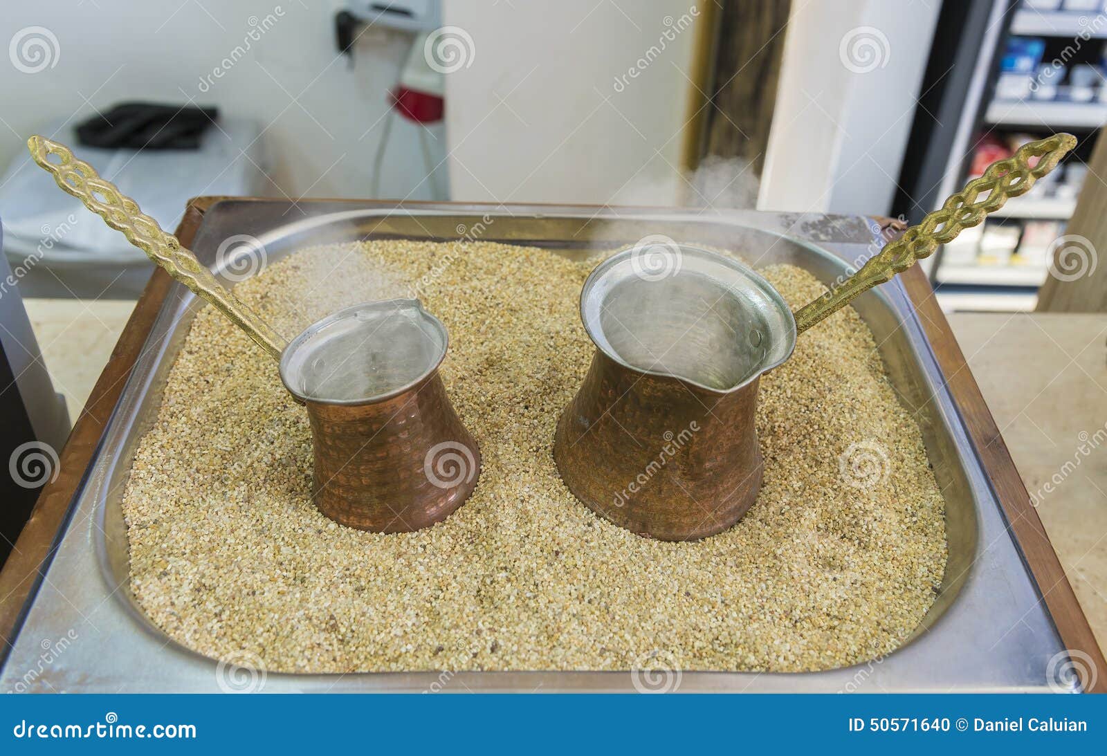 Turkish Coffee Prepared on Hot Sand Stock Photo - Image of muslims ...