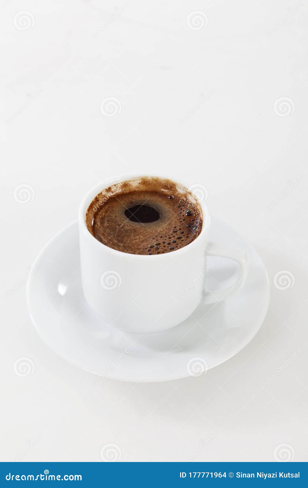 Single Turkish Coffee on White Background Stock Photo - Image of ...