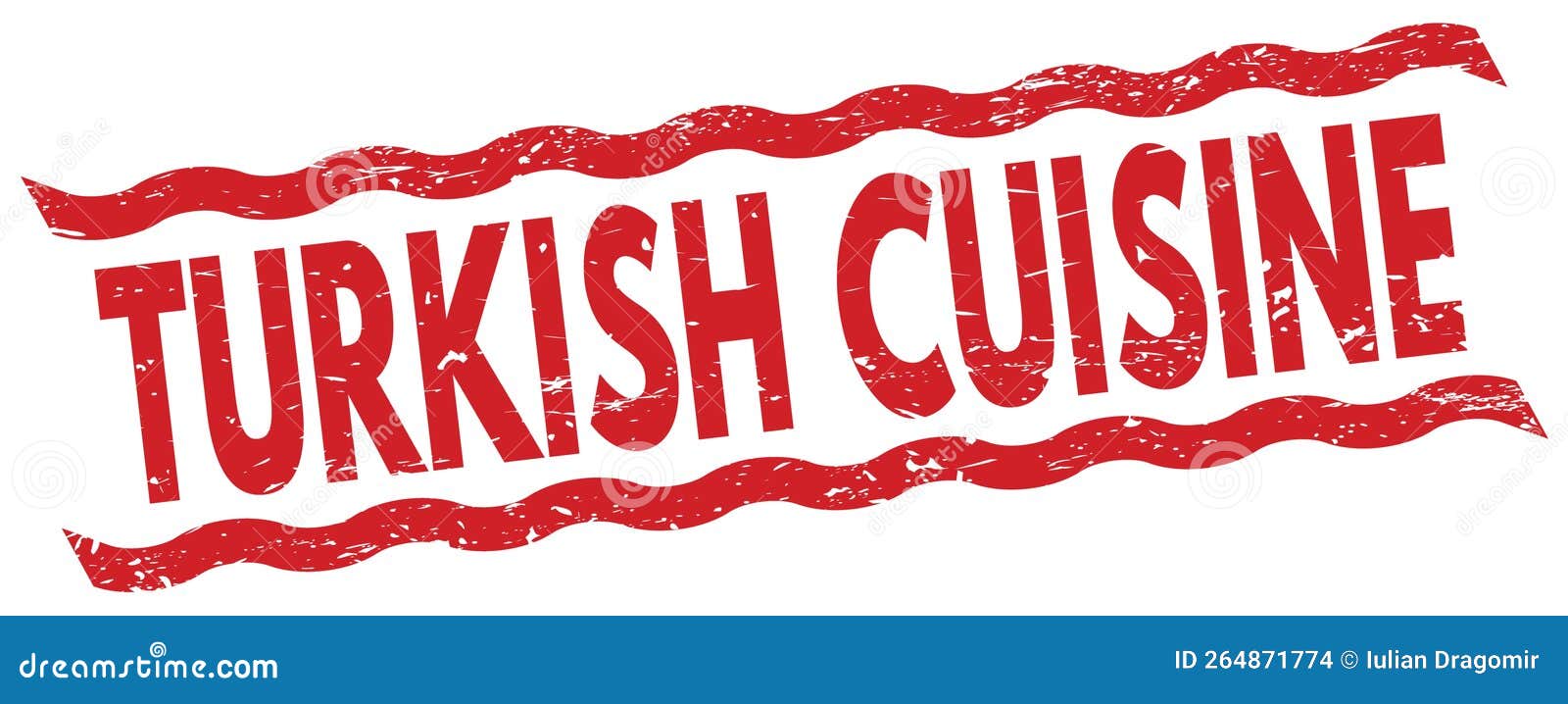 TURKISH CUISINE Text on Red Lines Stamp Sign Stock Illustration ...