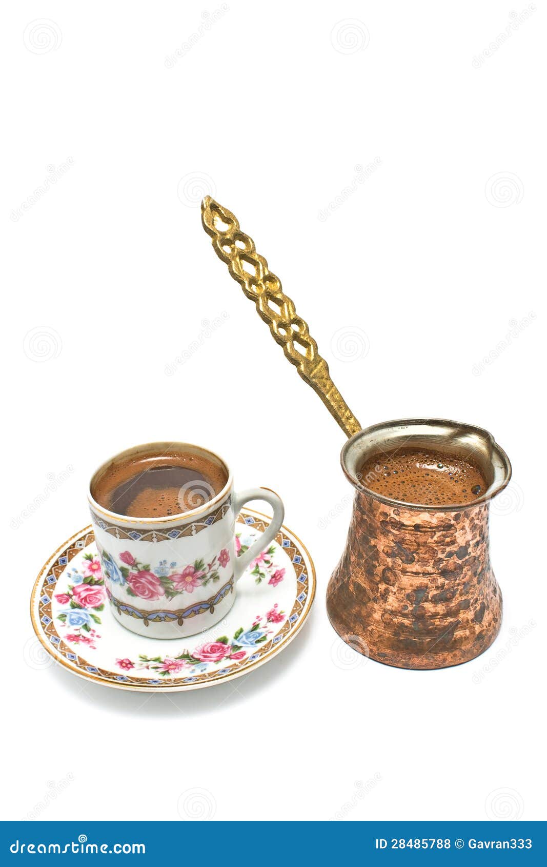 Turkish Cup of Coffee with Pot Stock Photo - Image of isolated, filter ...