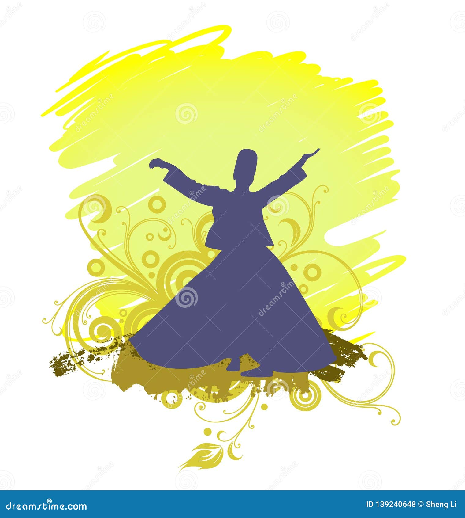 Turkish Dancer, Silhouette, Rolling And Dancing Vector Illustration ...