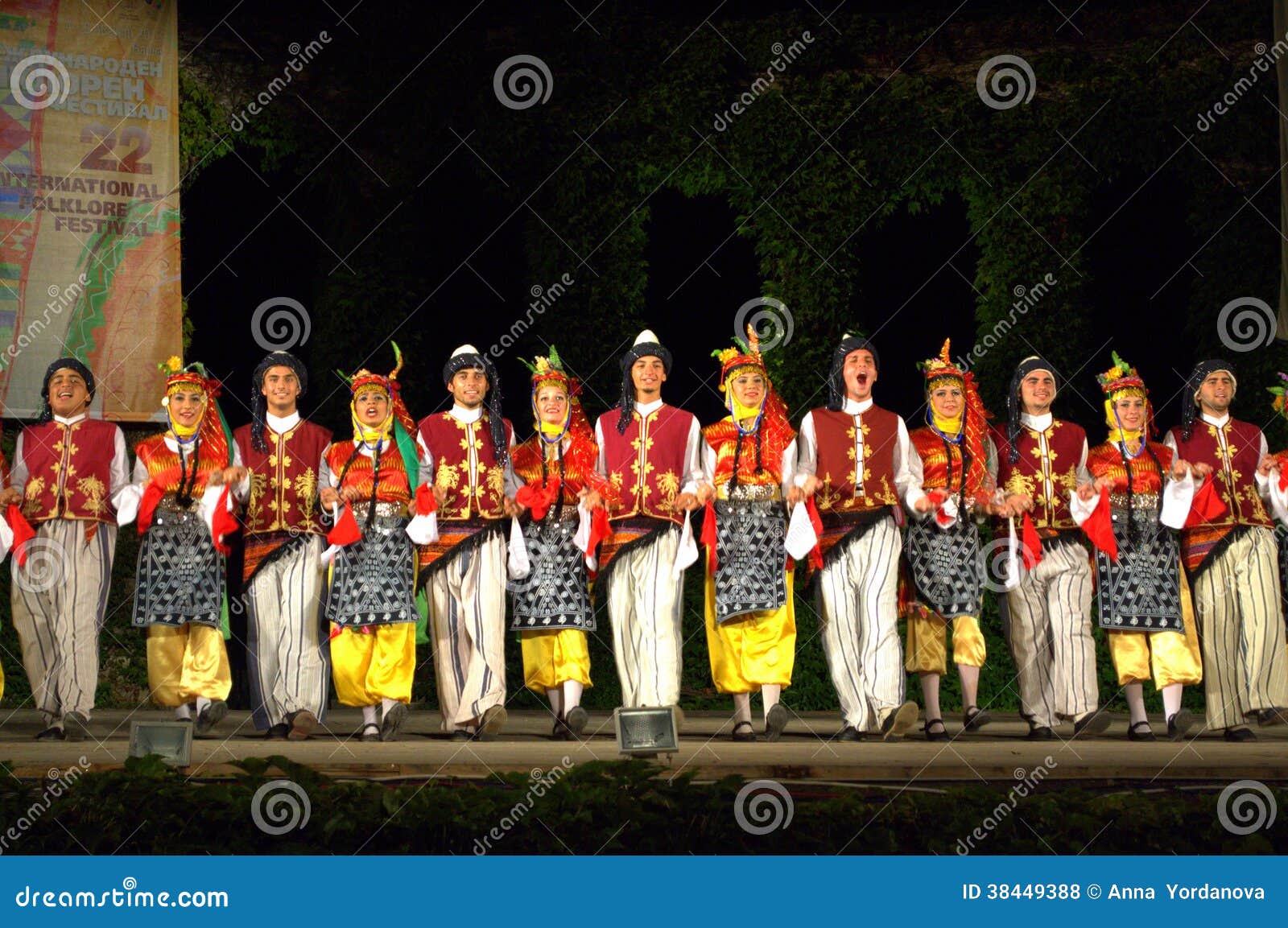 Turkish Dancers in Folk Costumes on Stage Editorial Stock Photo - Image ...