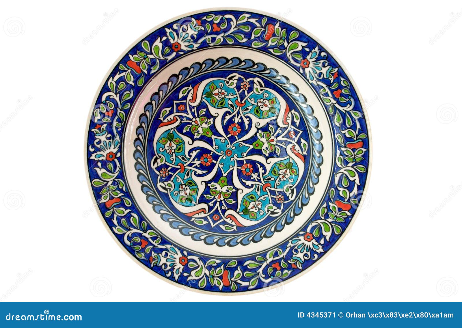 Turkish Decorative Tile Plate - Isolated Stock Image - Image of design ...