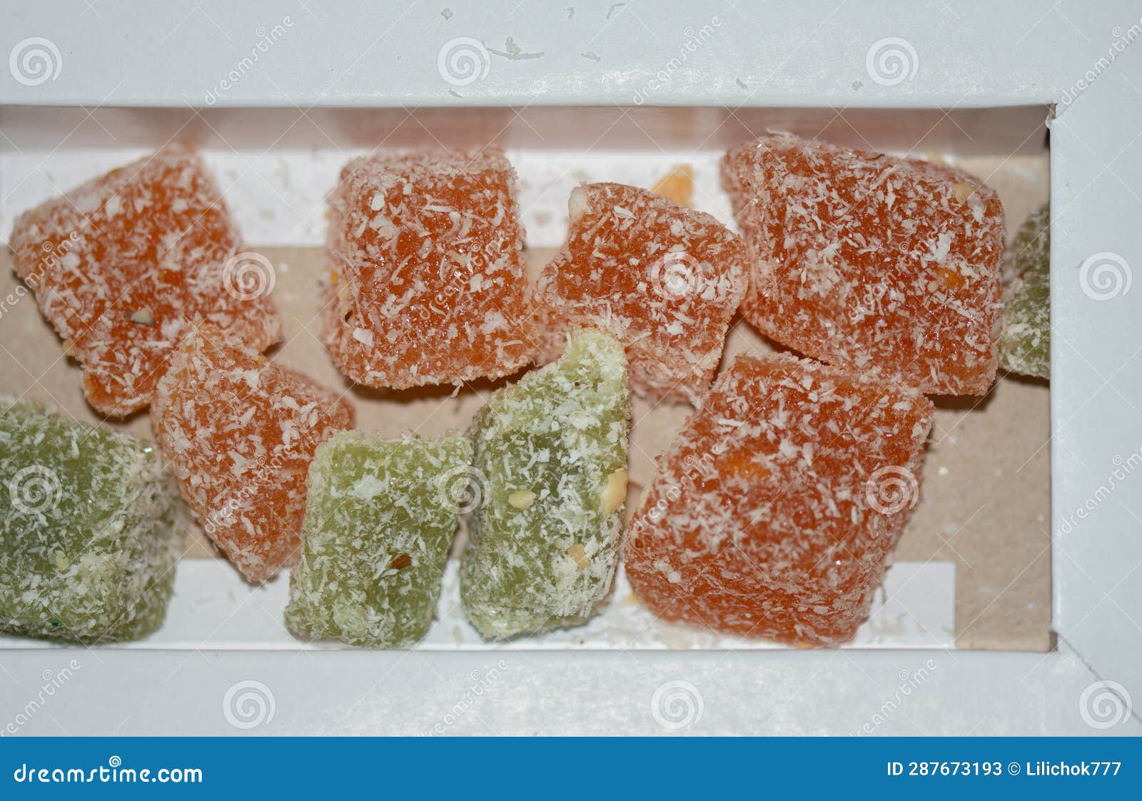Turkish Delight Cubes in a Box, Oriental Sweets Stock Image - Image of ...