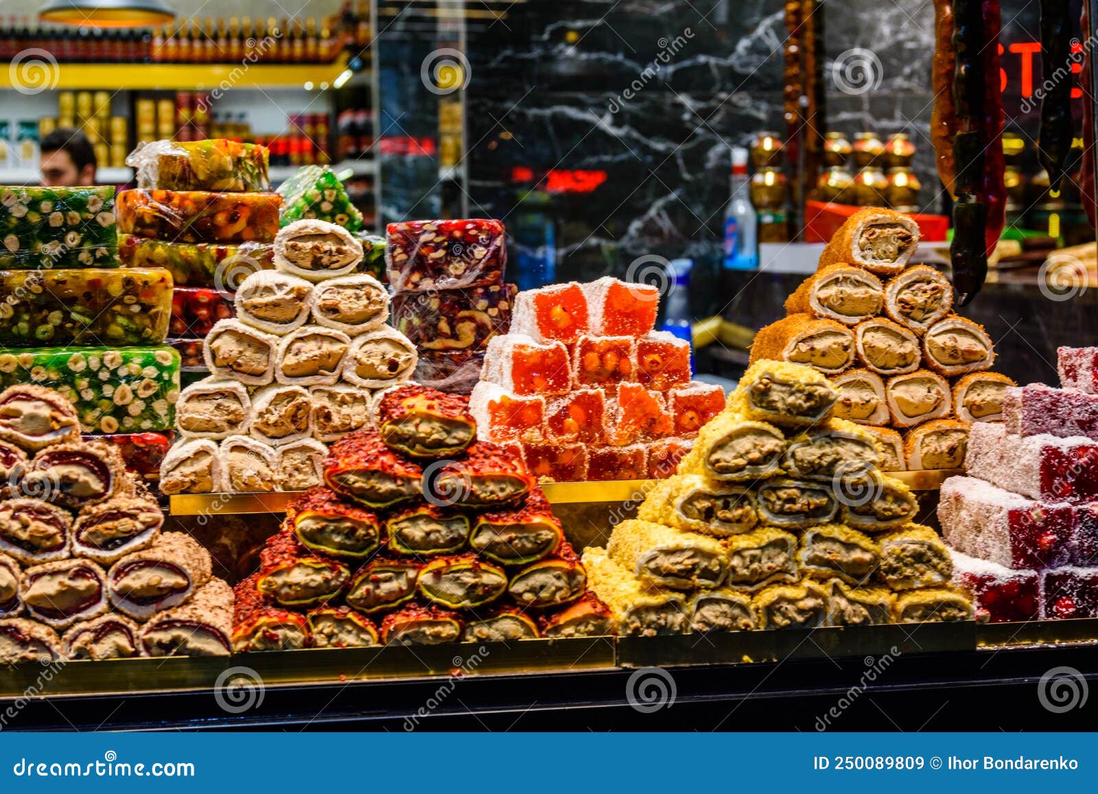 Turkish Delight and Different Sweets for Sale at the Bazaar in Turkey ...